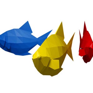 Papercraft Fish, Pattern PDF Template, 3d Paper Craft, Paper Sculpture ...