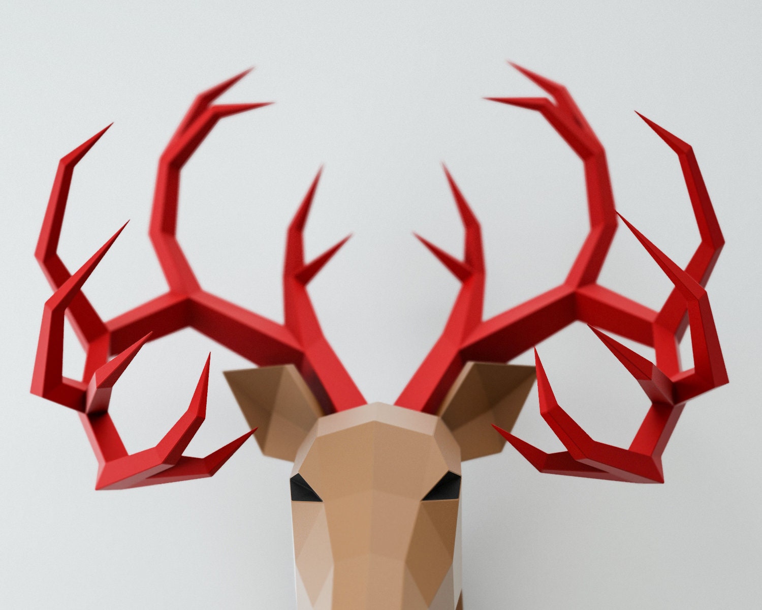 Papercraft Deer Paper Animal Trophy 3D Interior Sculpture | Etsy