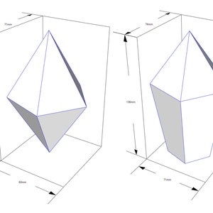 Papercraft Gems, Paper Craft Jewel, Crystal PDF Template, Stones 3D ...