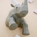 Papercraft Rhino, Paper Craft Rhinoceros, DIY Sculpture, PDF Template ...