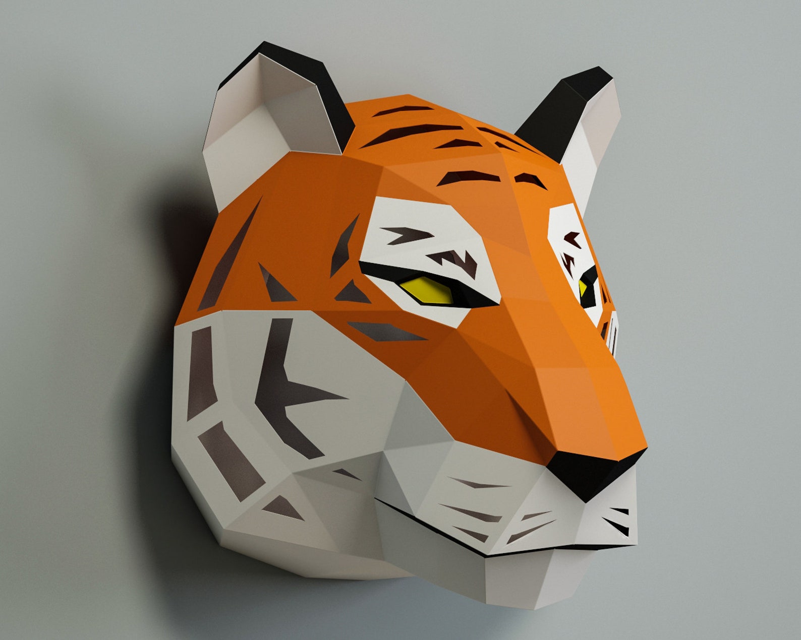 DIY Papercraft Tiger, Paper Craft Model Template, Night Lamp Light, 3D ...