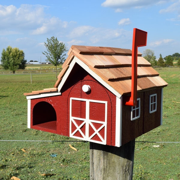Red Barn Mailbox - Etsy