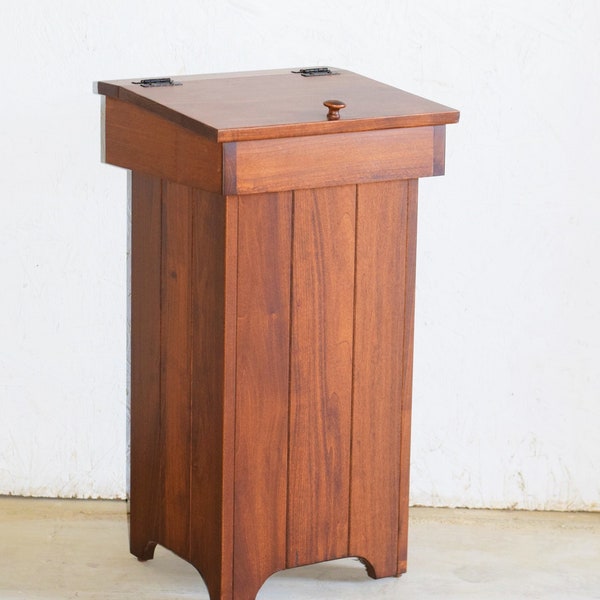 Rustic Trash Can With Lid - Etsy