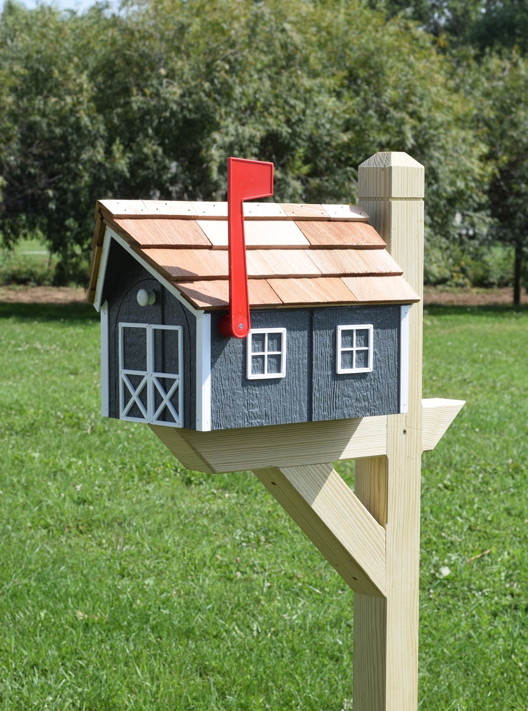 Amish Mailbox | Barn Mailbox| Amish Handmade Wood Mailbox | POST NOT ...