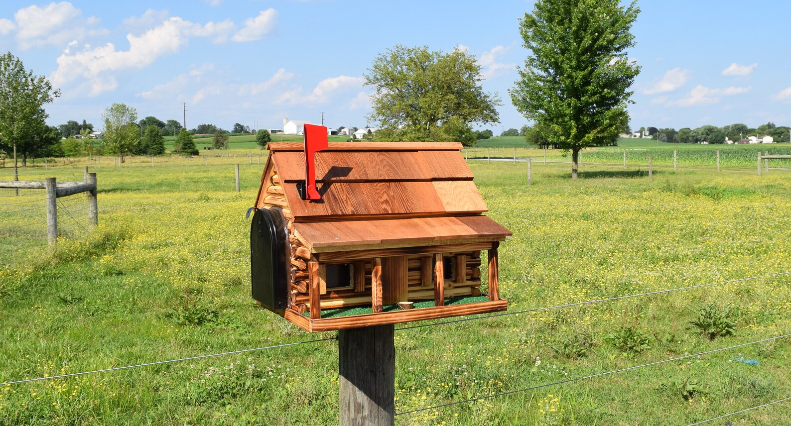 Amish Mailbox Log Cabin Mailbox Unique Mailbox Handmade - Etsy