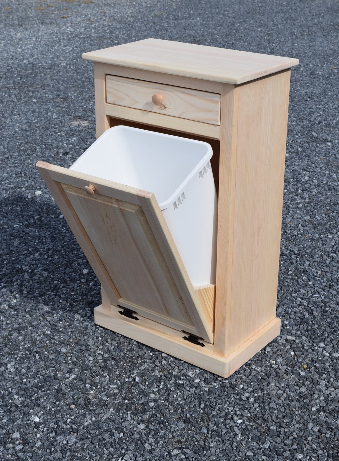 Amish Handmade Wooden Tilt-out Trash Bin | 50 Qt, Unfinished - Etsy