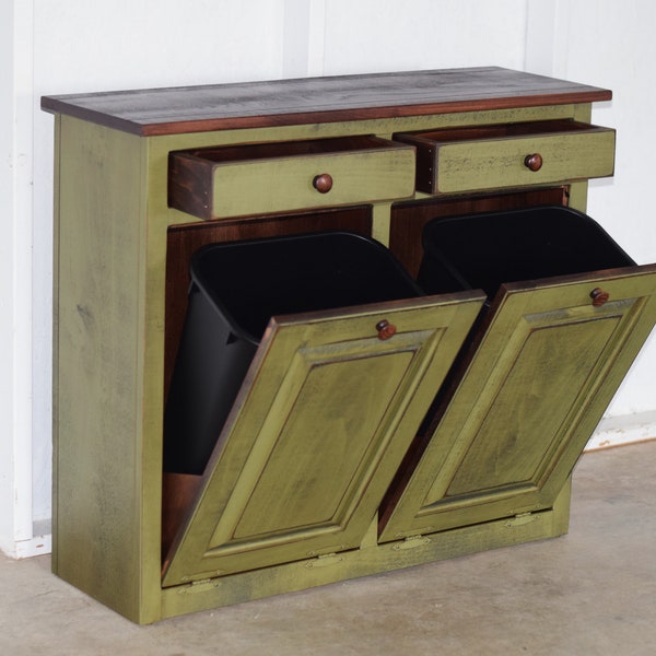 Amish Trash Can Cabinet - Etsy
