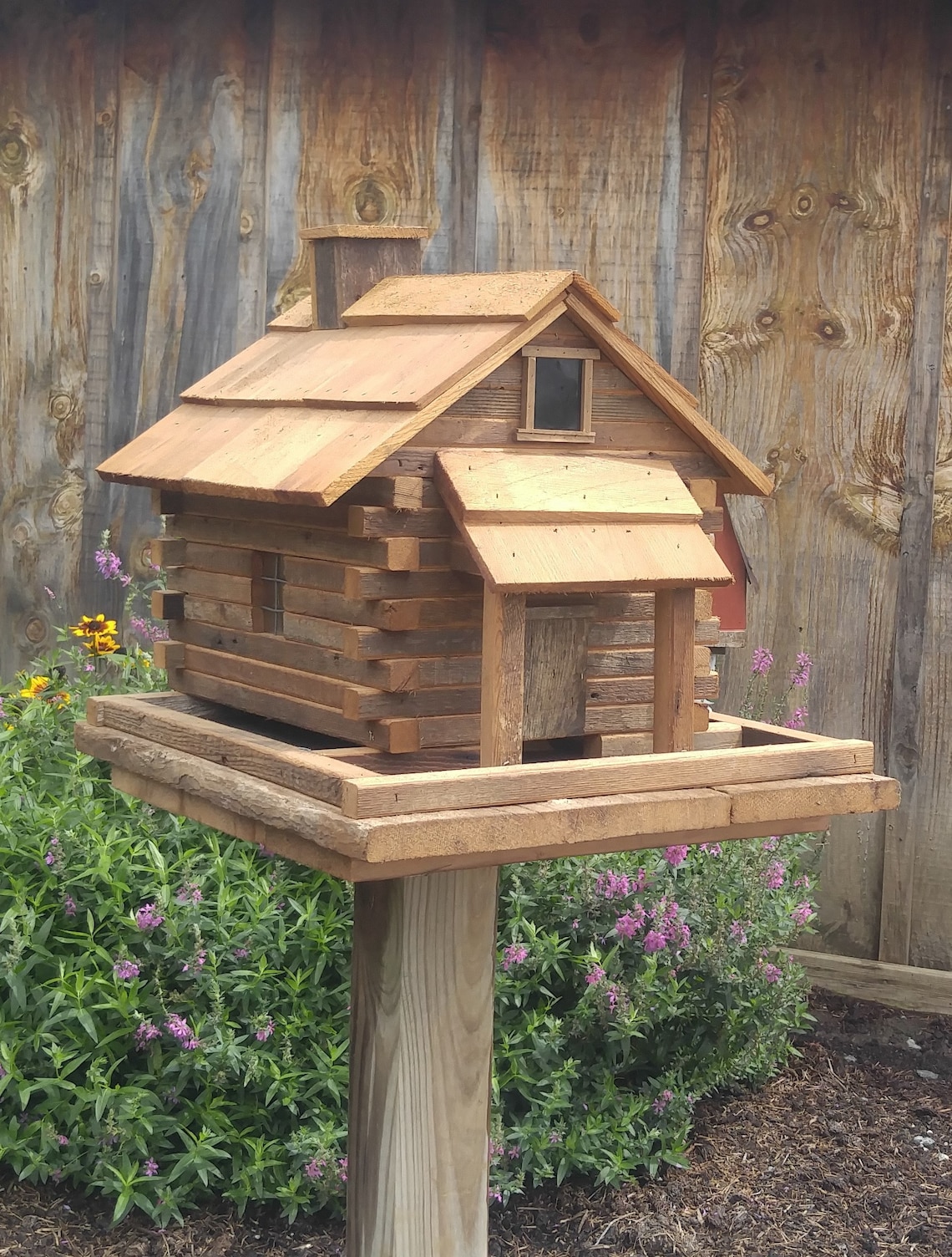 Extra Large Bird Feeder Log Cabin Bird Feeder Amish - Etsy