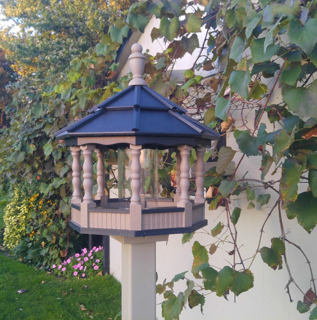 Large Poly Lumber Spindle Bird Feeder | Amish Handmade, 4 Qt - Etsy