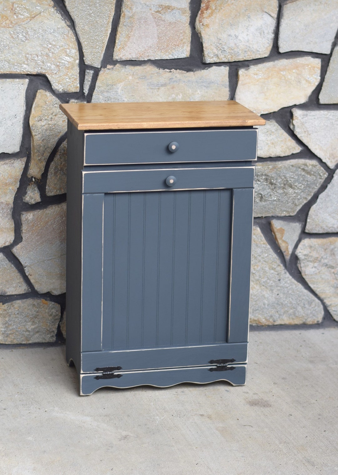 Rustic Trash Can | Amish Trash Can | Primitive Distressed Trash Can ...