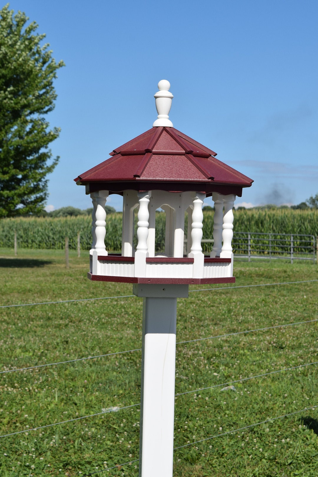 LARGE Poly Gazebo Bird Feeder (spindle) | 10qt DELUXE Tube | Amish ...