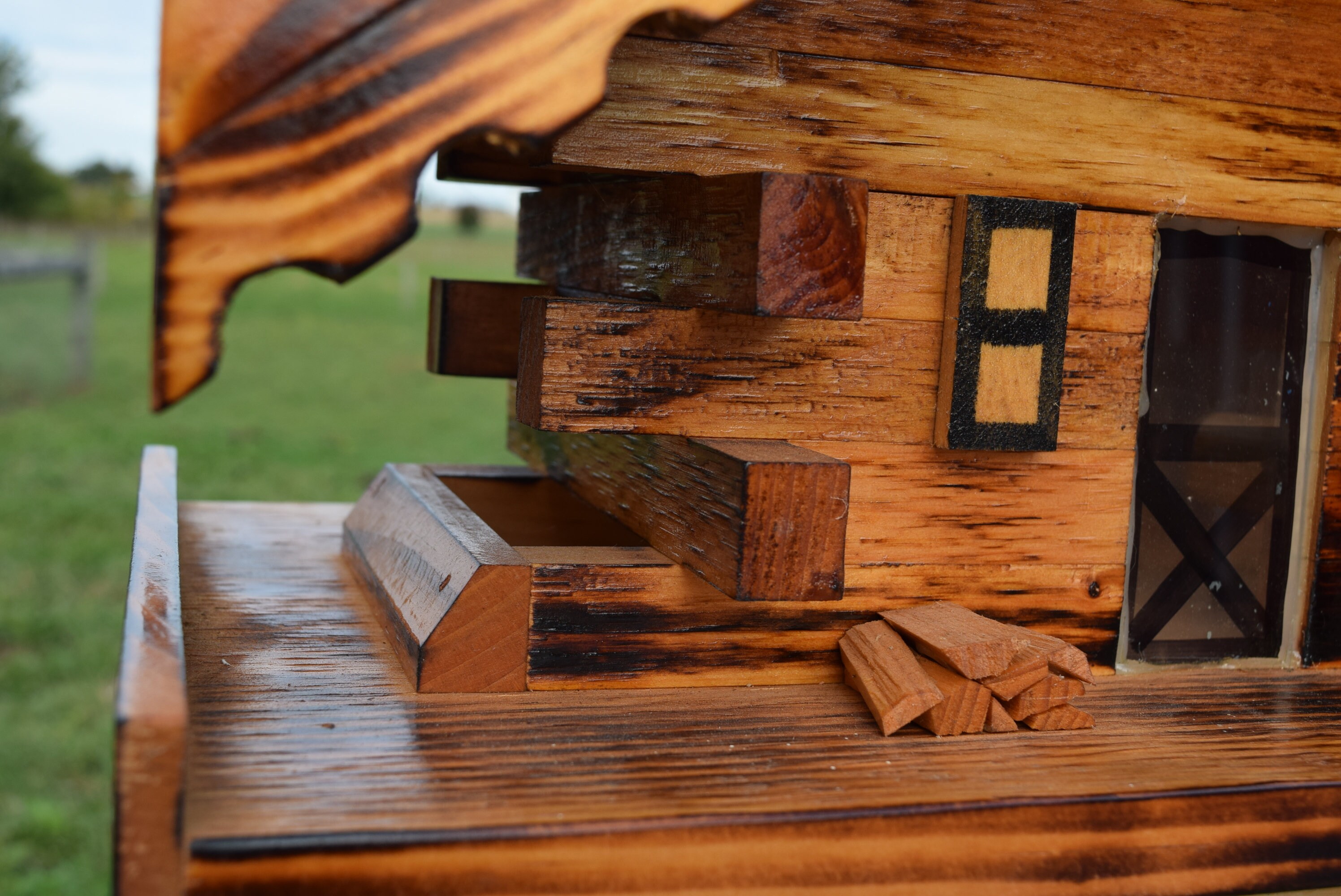 Bird Feeder Log Cabin Bird Feeder Log Cabin Amish - Etsy