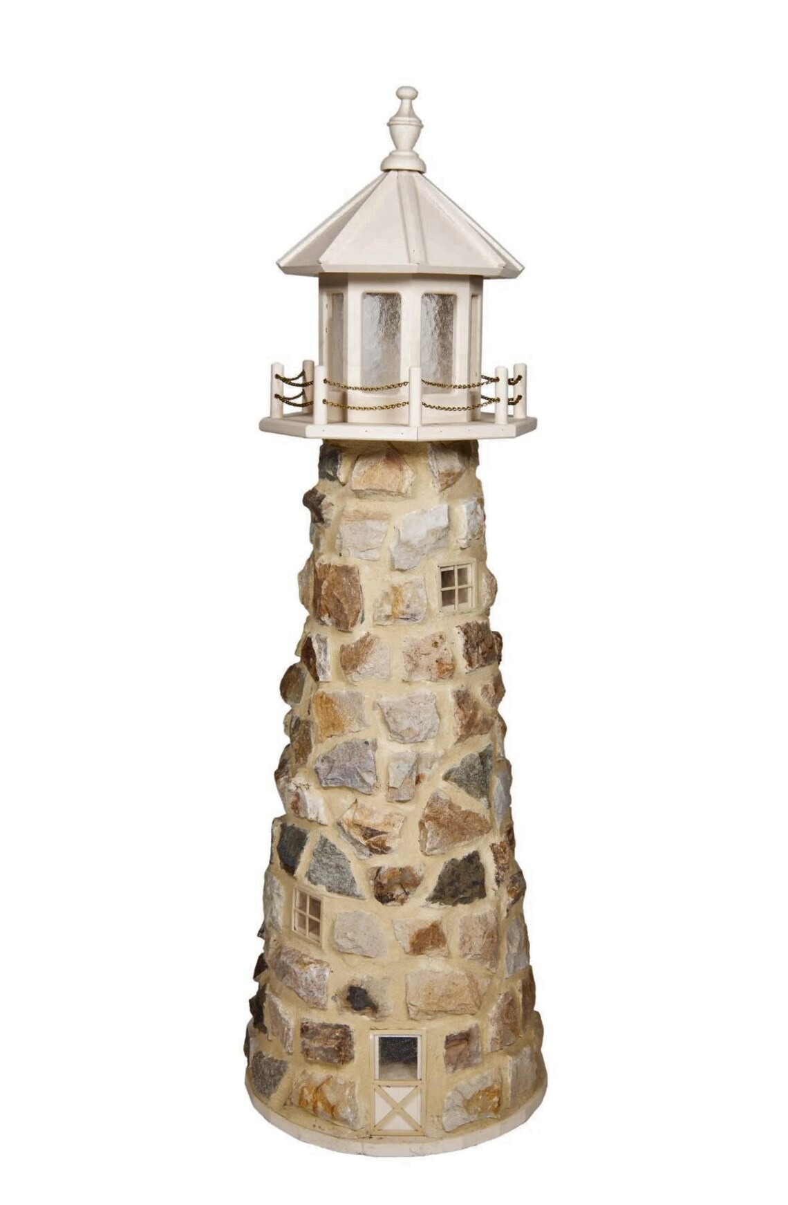 Amish Handmade Stone Lighthouse | Garden Decor With Lights - Etsy