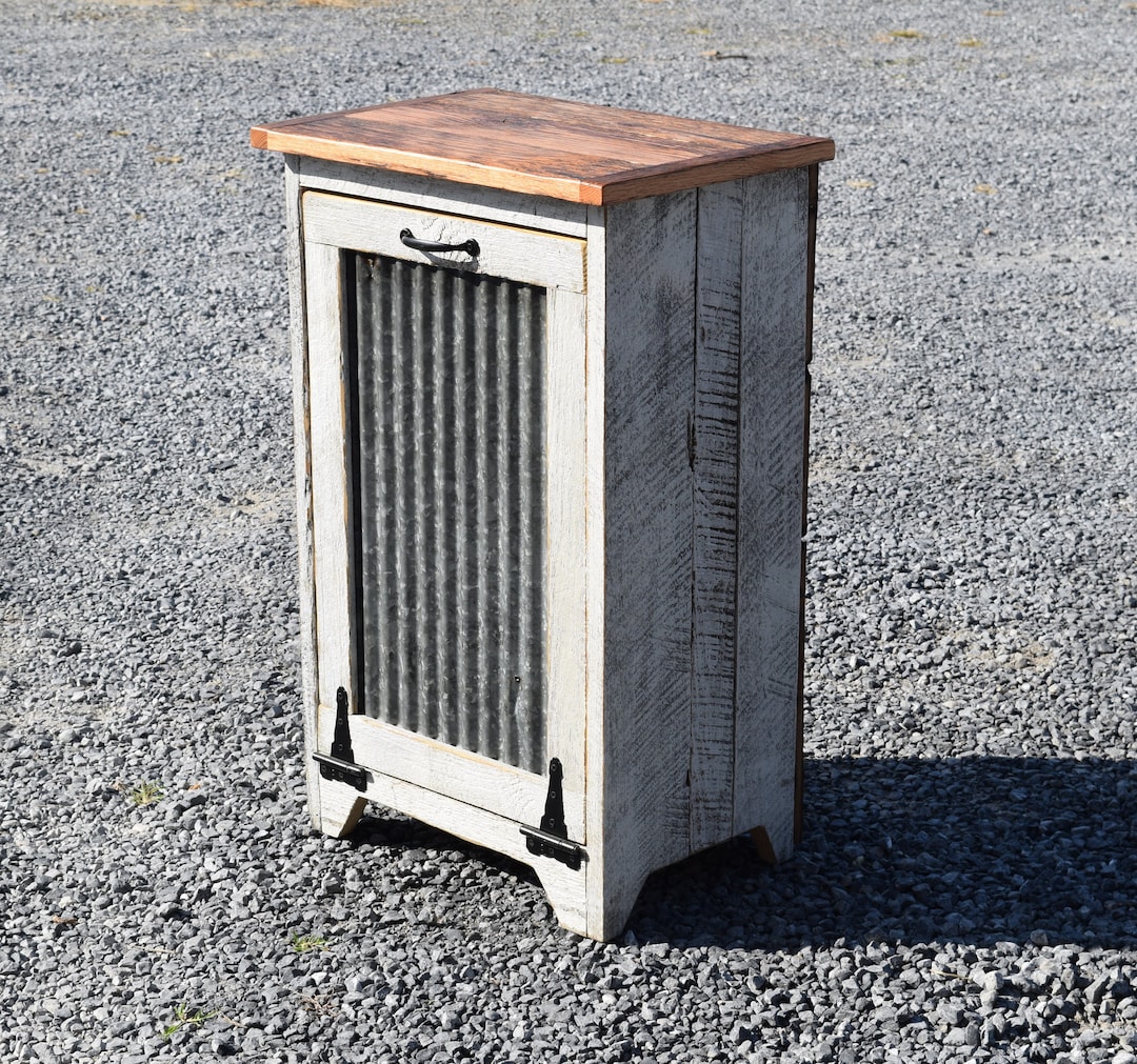 Rustic Trash Can | Eco-friendly | Reclaimed Wood Trash Bin | Amish ...