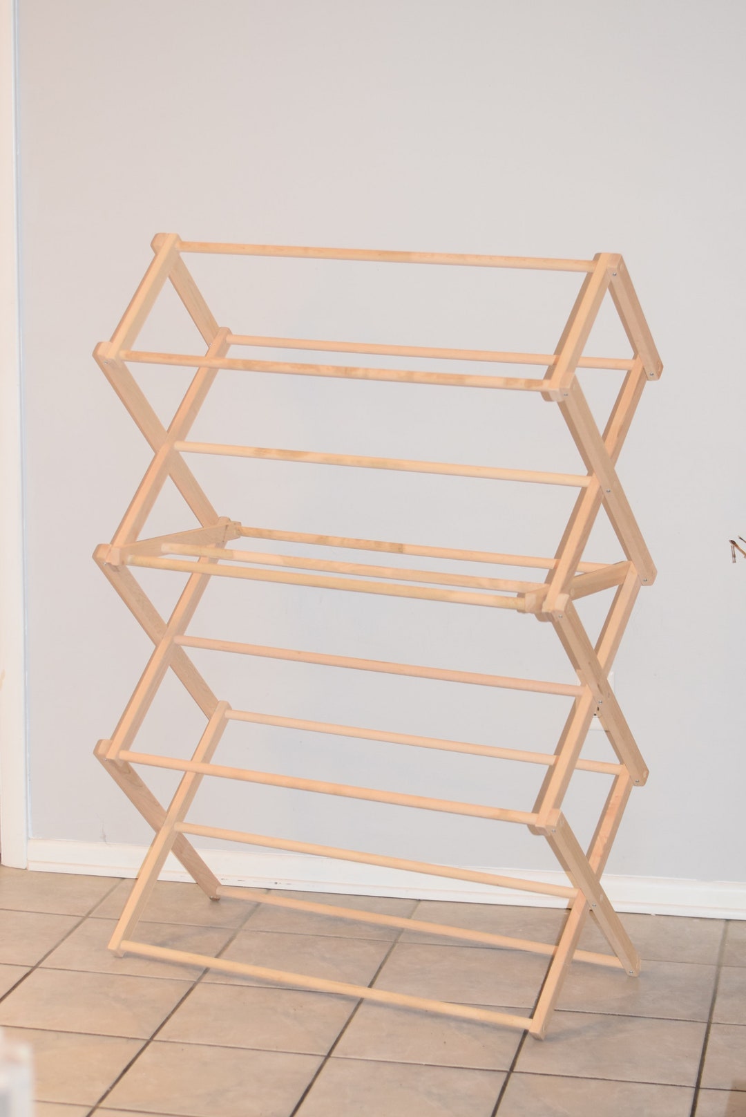 Amish Handmade Maple Wood Clothes Drying Rack | 36" Medium - Etsy
