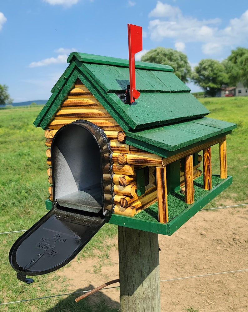Amish Mailbox Log Cabin Mailbox Unique Mailbox Handmade - Etsy