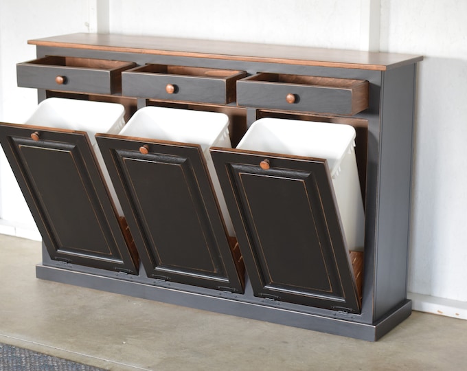 Local Pickup Only Double Trash Bin Cabinet EXTRA LARGE Rustic Double ... Local Pickup Only Double Trash Bin Cabinet EXTRA LARGE Rustic Double ...