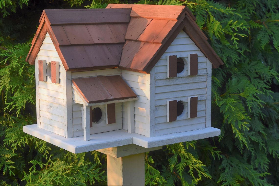 Cottage Bird House Reclaimed Wood Amish Handmade Made in - Etsy