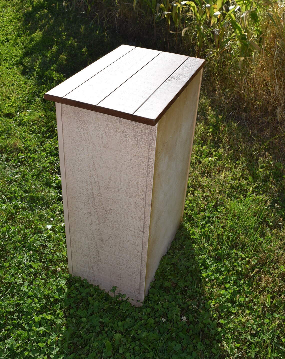 Wood Trash Can Amish Handmade Made in USA Sustainable - Etsy