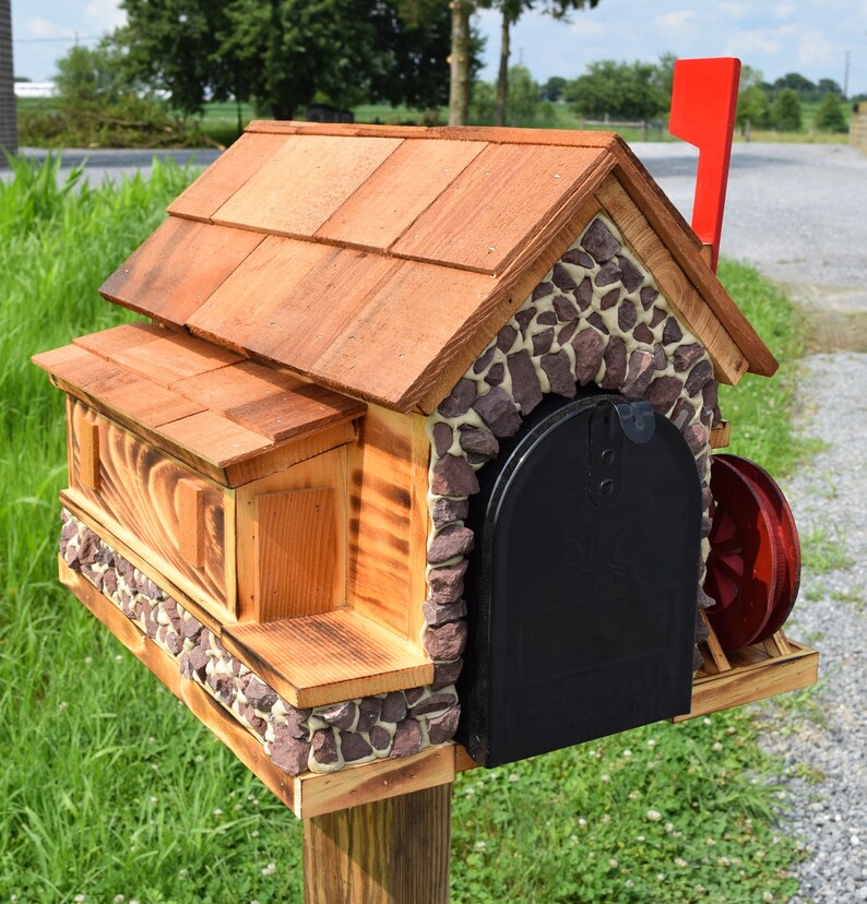 Amish Handmade Watermill Mailbox | Cedar Roof Stone House - Etsy