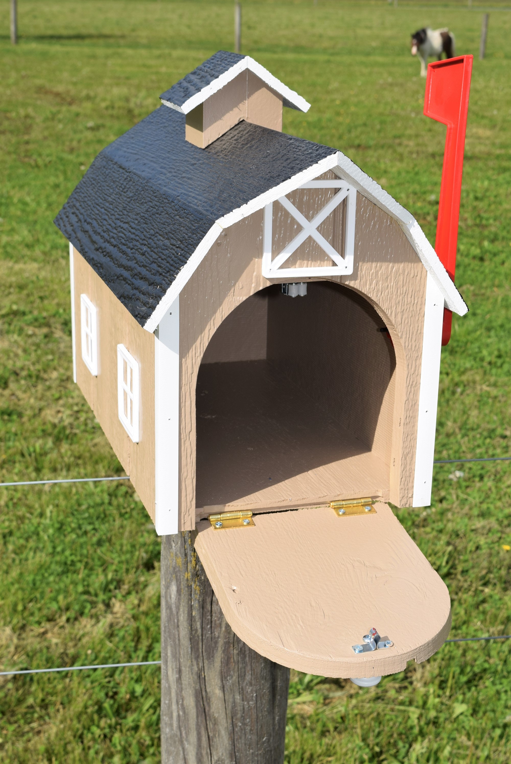 Barn Mailbox Amish Mailbox Amish Handmade Tan and Black - Etsy