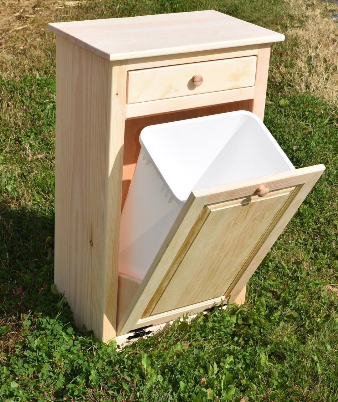 Extra Large Trash Bin | Unfinished | No Trim | Amish Handmade | Made in ...