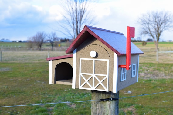 Mailbox with News paper slotPoly lumber Mailbox Amish Barn | Etsy