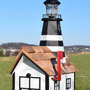 Lighthouse Mailbox | Amish Mailbox | Solar Light Mailbox | Amish ...