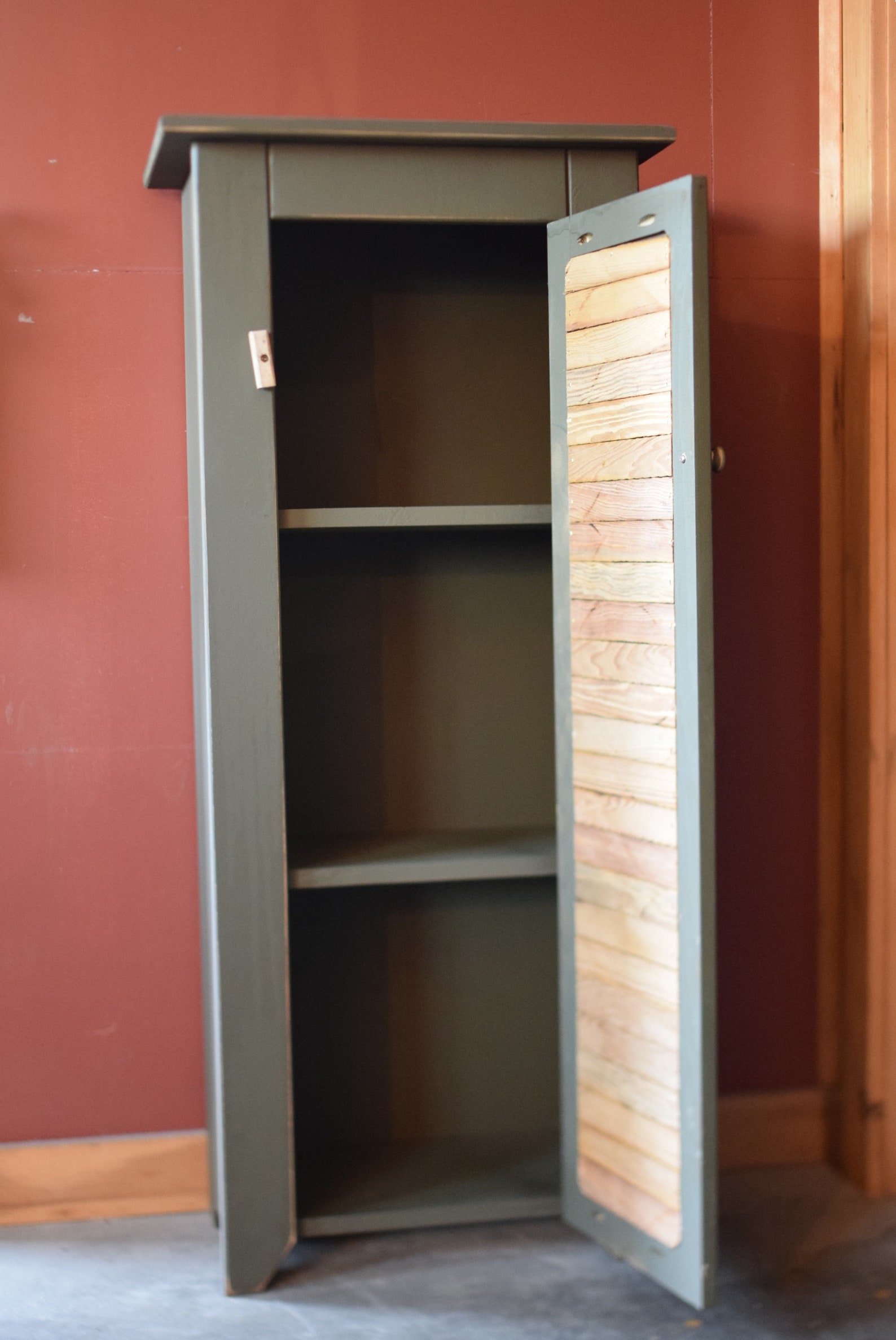 Rustic Jelly Cupboard | Amish Handmade Pine Cabinet With Tobacco Wood ...