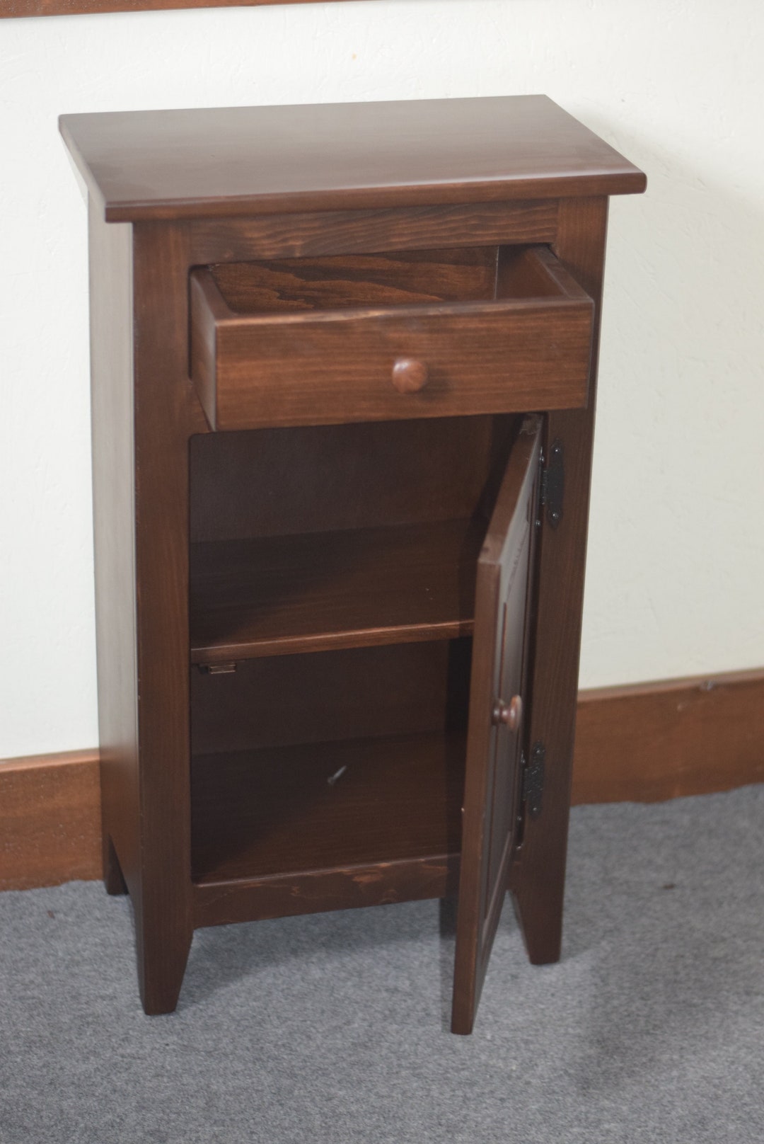 Nightstand Cabinet Amish Cabinet Furniture Fine Primitive 241P - Etsy