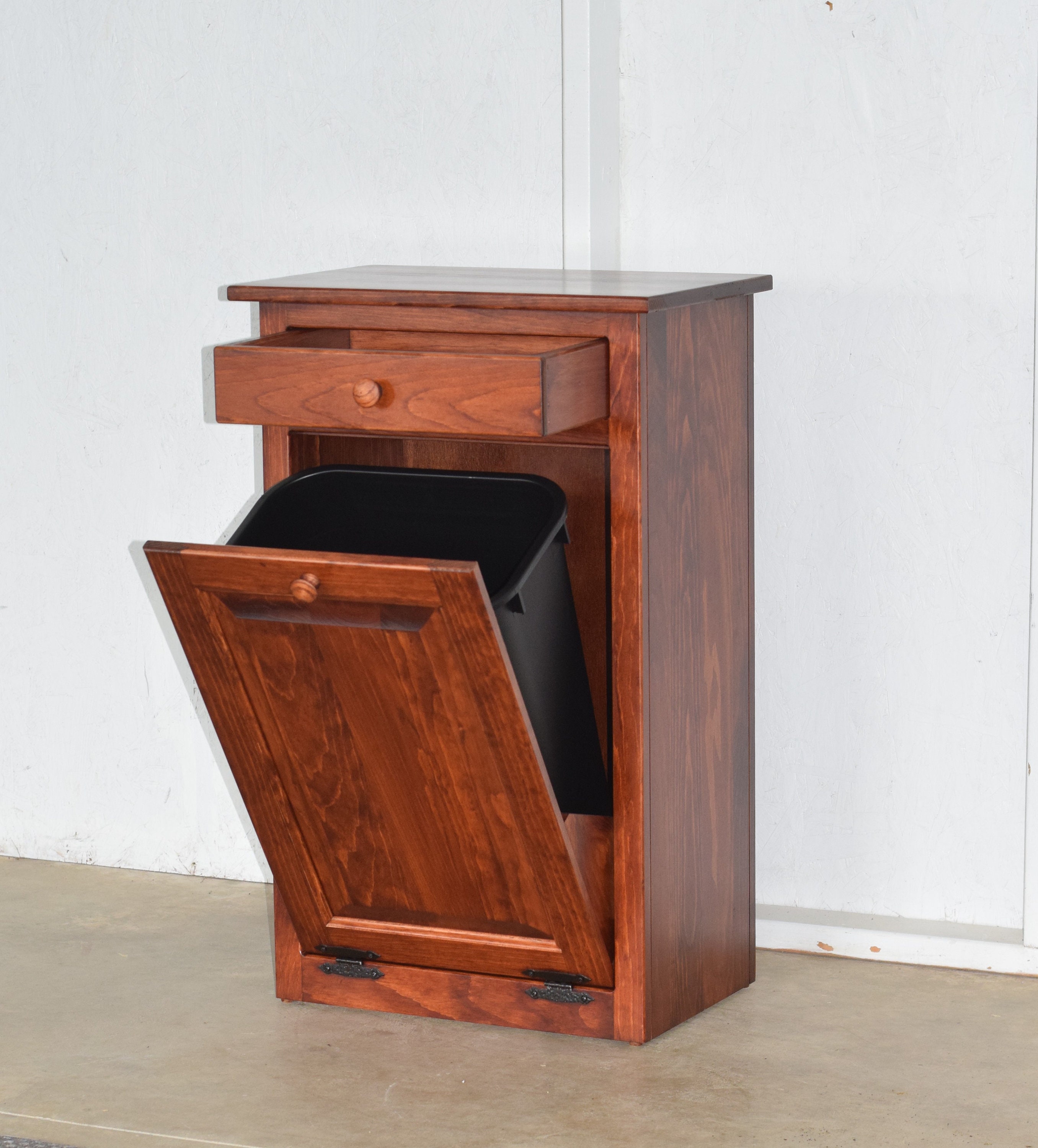 Amish Handmade Tilt-out Trash Can | Kitchen Trash Bin With Drawer - Etsy