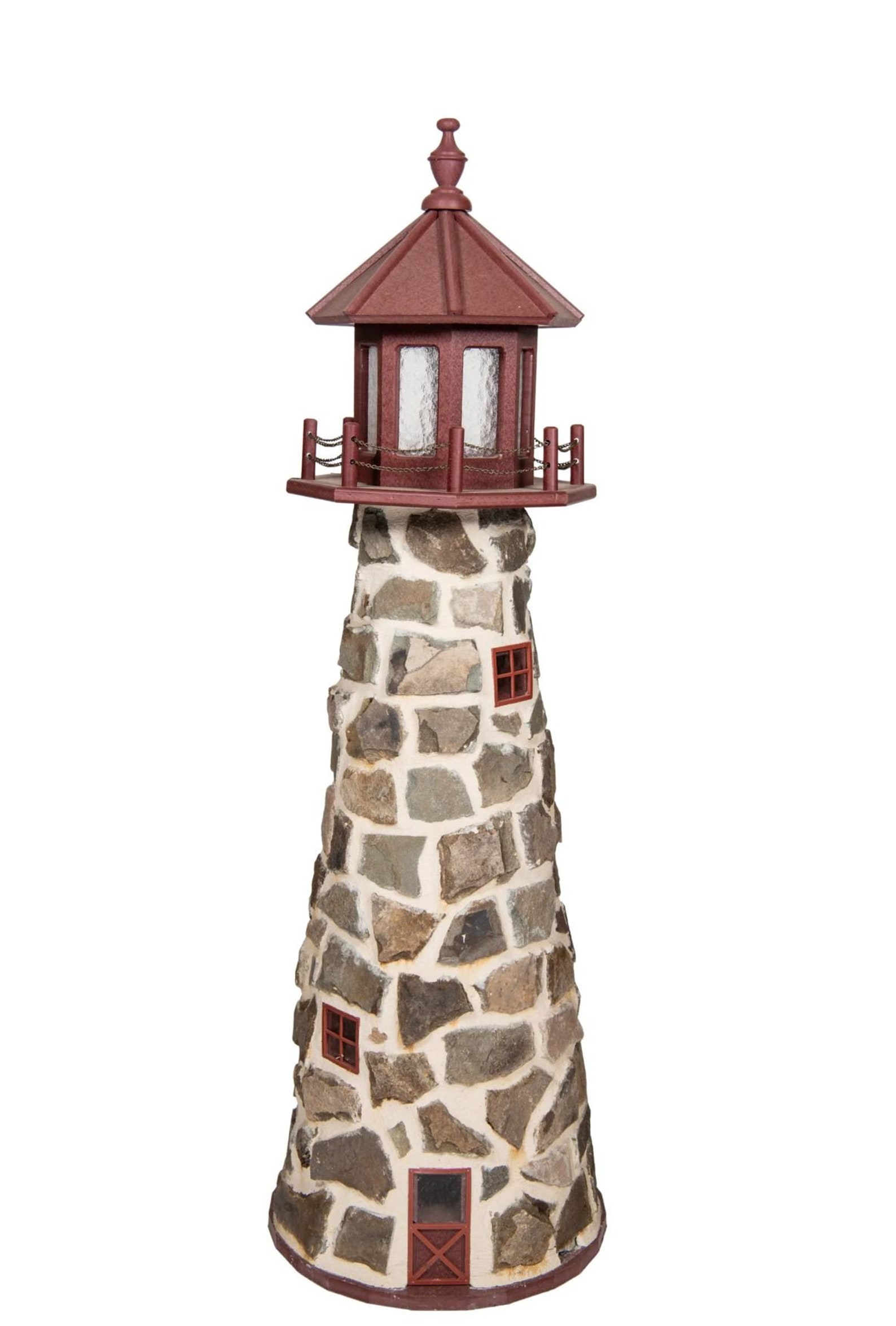 Amish Handmade Stone Lighthouse | Garden Decor With Lights - Etsy