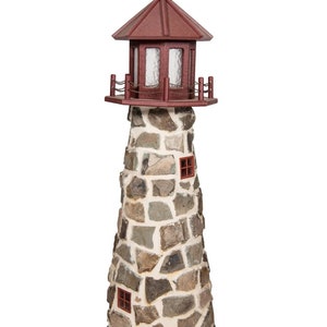 Amish Handmade Stone Garden Lighthouse | Outdoor Decor - Etsy