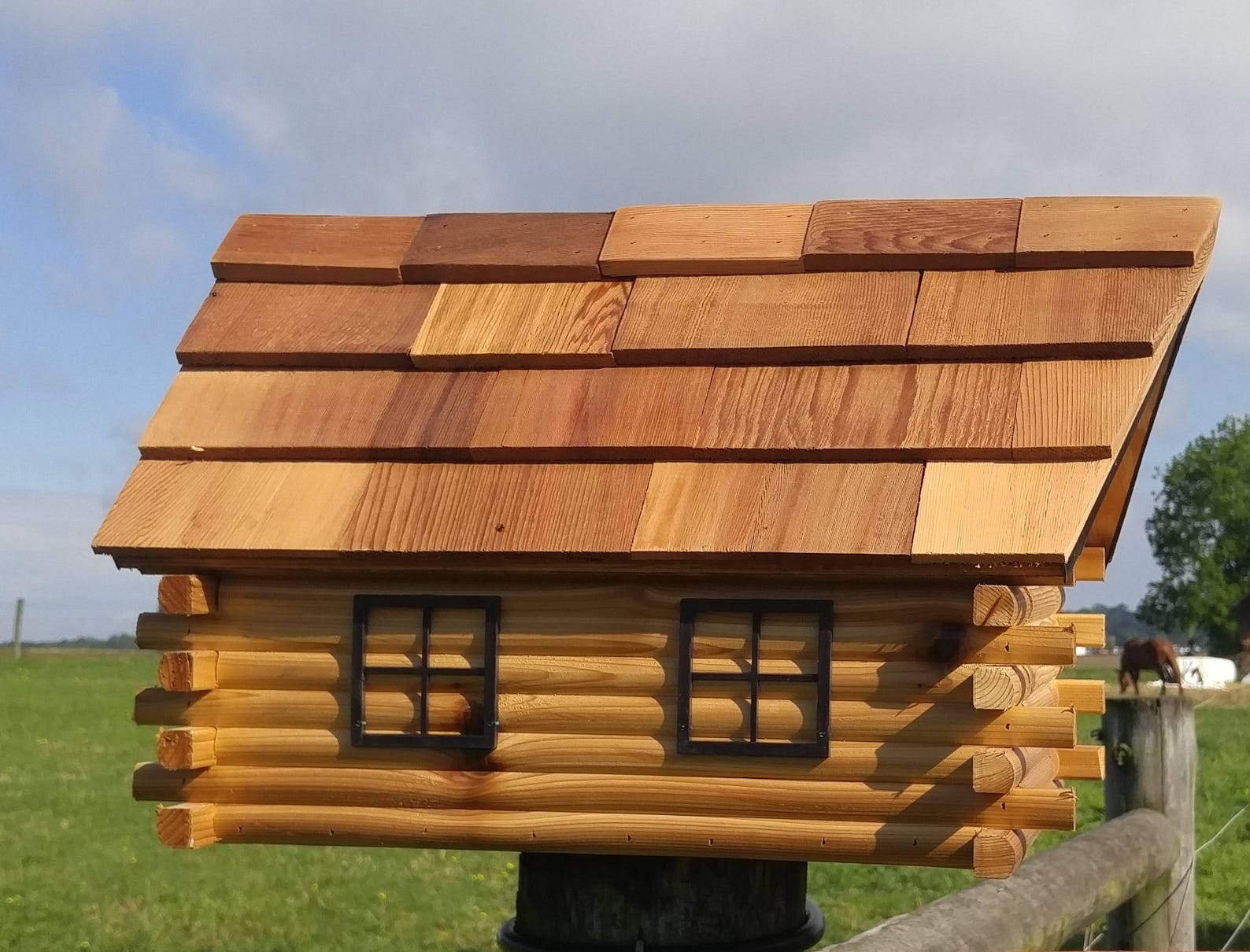 Cedar Mailbox Cedar Log Cabin Mailbox Amish Handcrafted Mailbox - Etsy