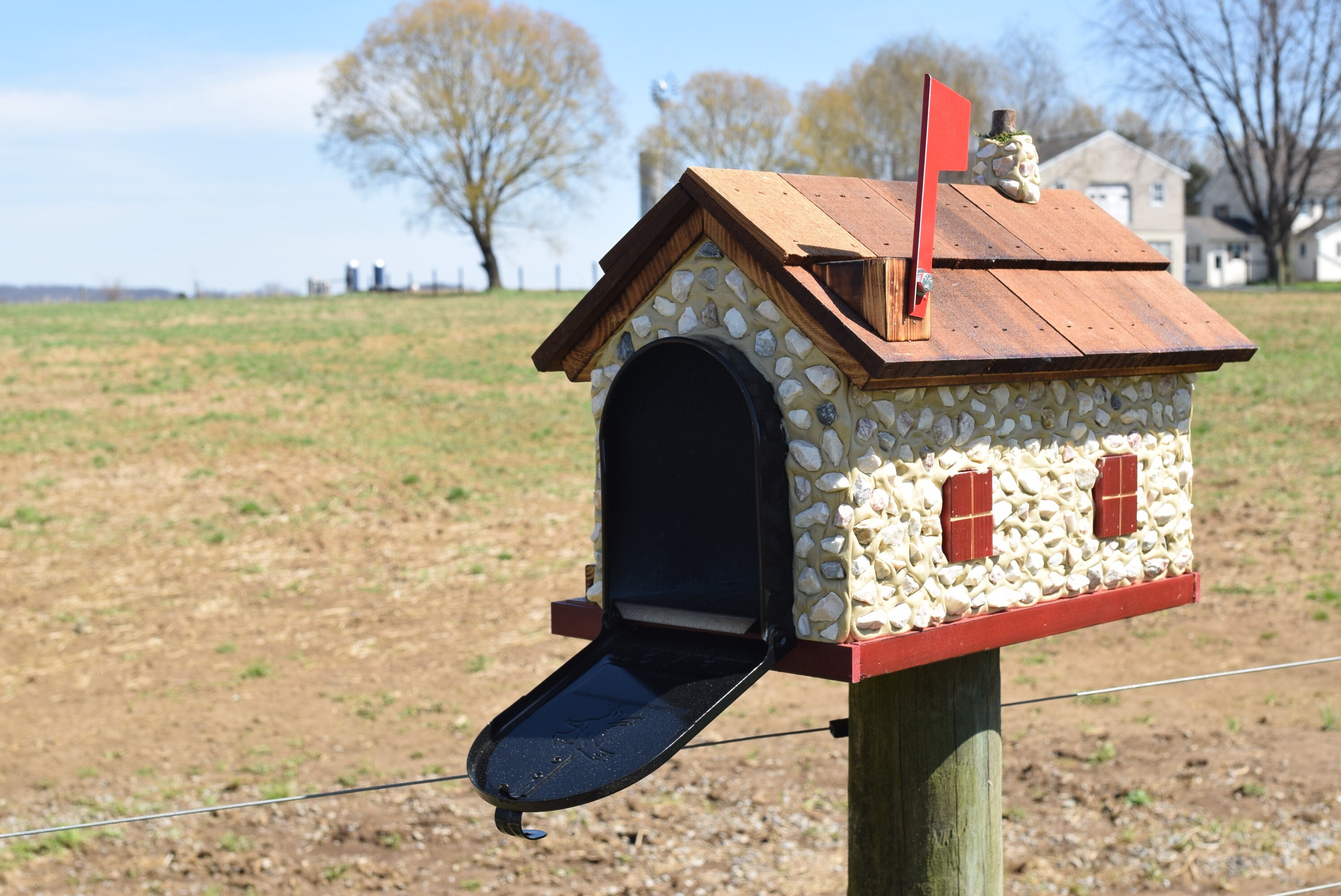 Mailbox Farmhouse mailbox Stonehouse Mailbox Amish - Etsy