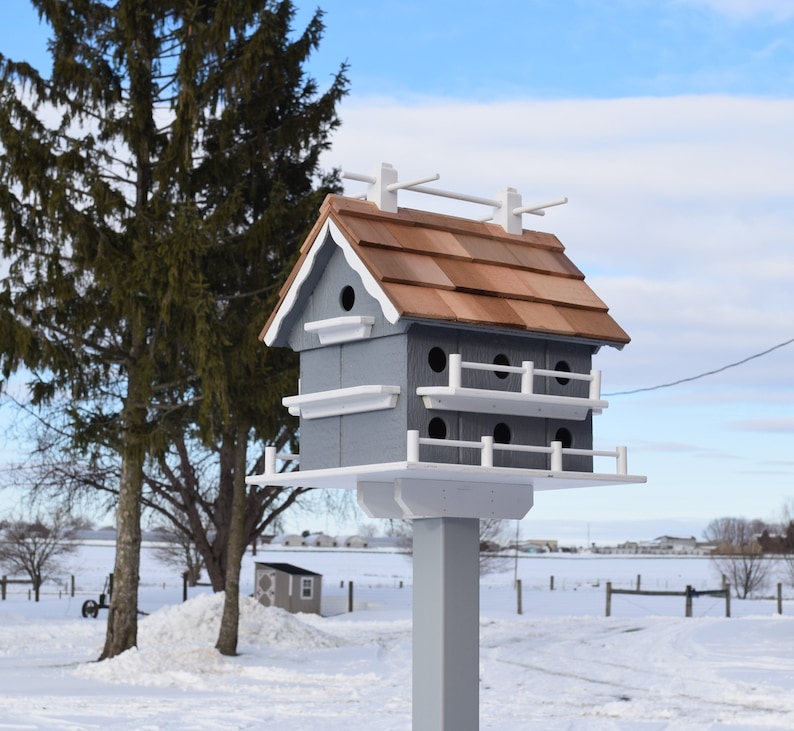 Amish Handmade Extra Large Martin Birdhouse | Mounted Wood - Etsy
