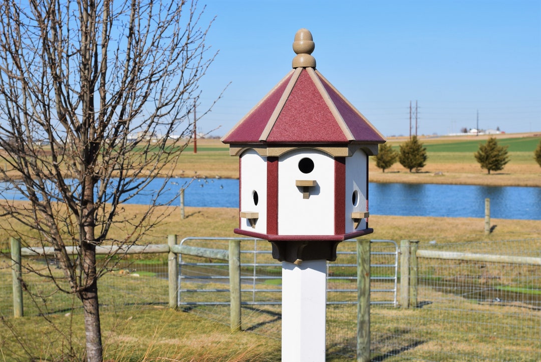 Large Poly Lumber Birdhouse | Amish Handmade, 6-room Octagon - Etsy