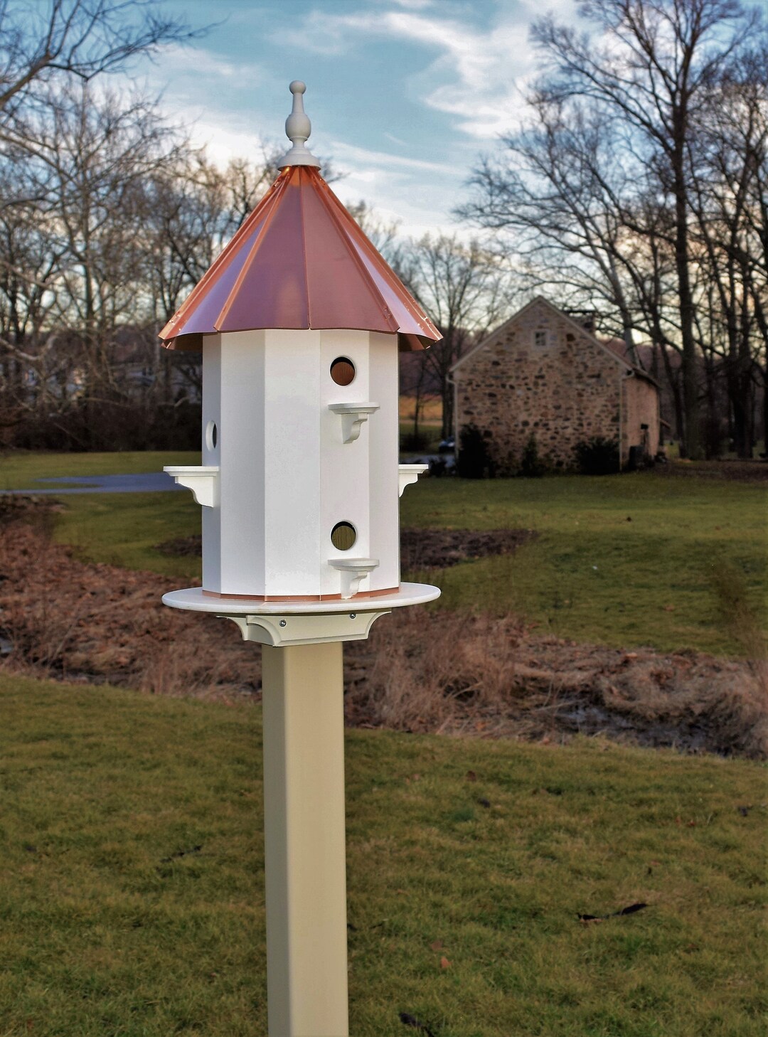 Castle Birdhouse | 6 Hole Birdhouse | Large Vinyl Birdhouse | Amish ...