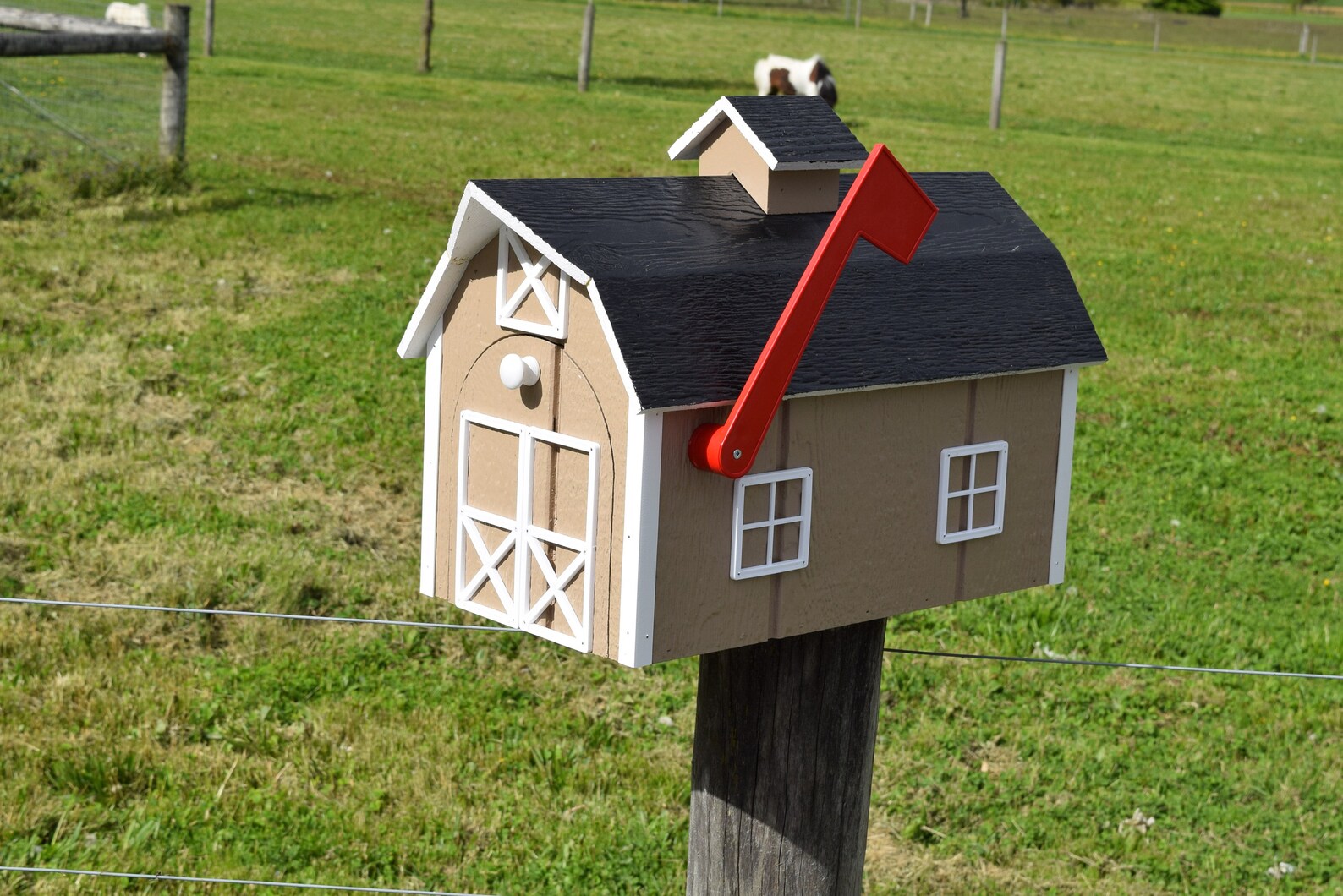 Barn Mailbox Amish Mailbox Amish Handmade Tan and Black - Etsy