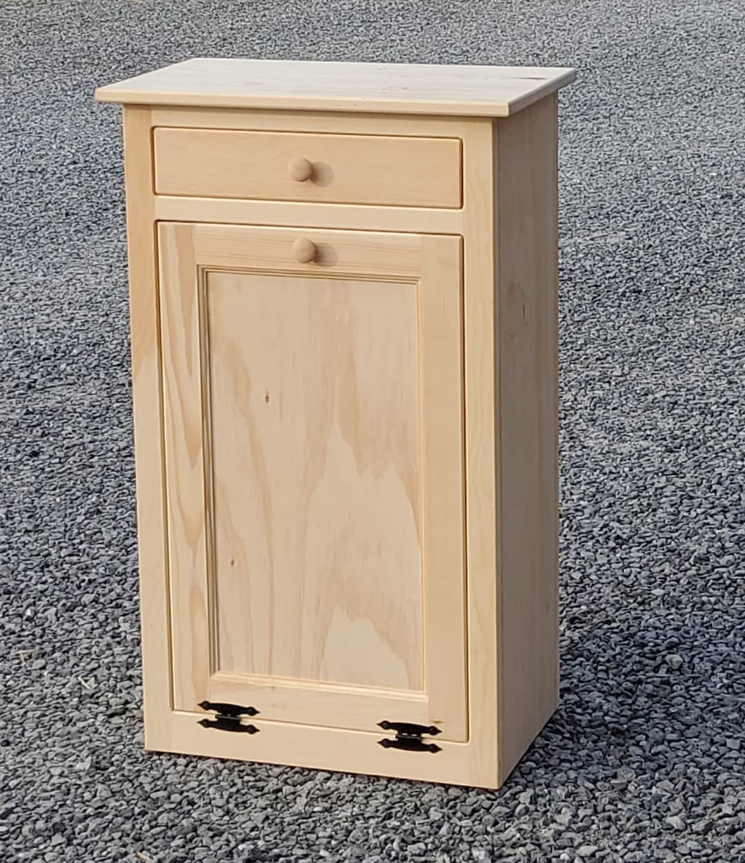 Unfinished Amish Handmade Tilt-out Trash Can Cabinet | Shaker Door, 50 ...