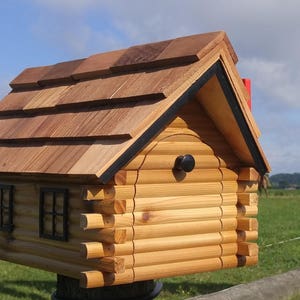 Cedar Log Cabin Mailbox | Amish Handcrafted, Made in USA - Etsy