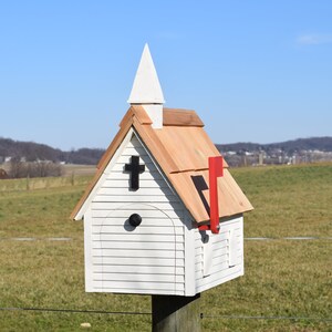 Amish Handmade Rustic Church Mailbox, Reclaimed Cedar Shingles - Etsy