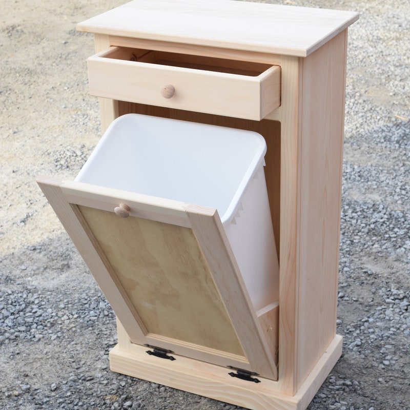 Wood Trash Bin - Etsy