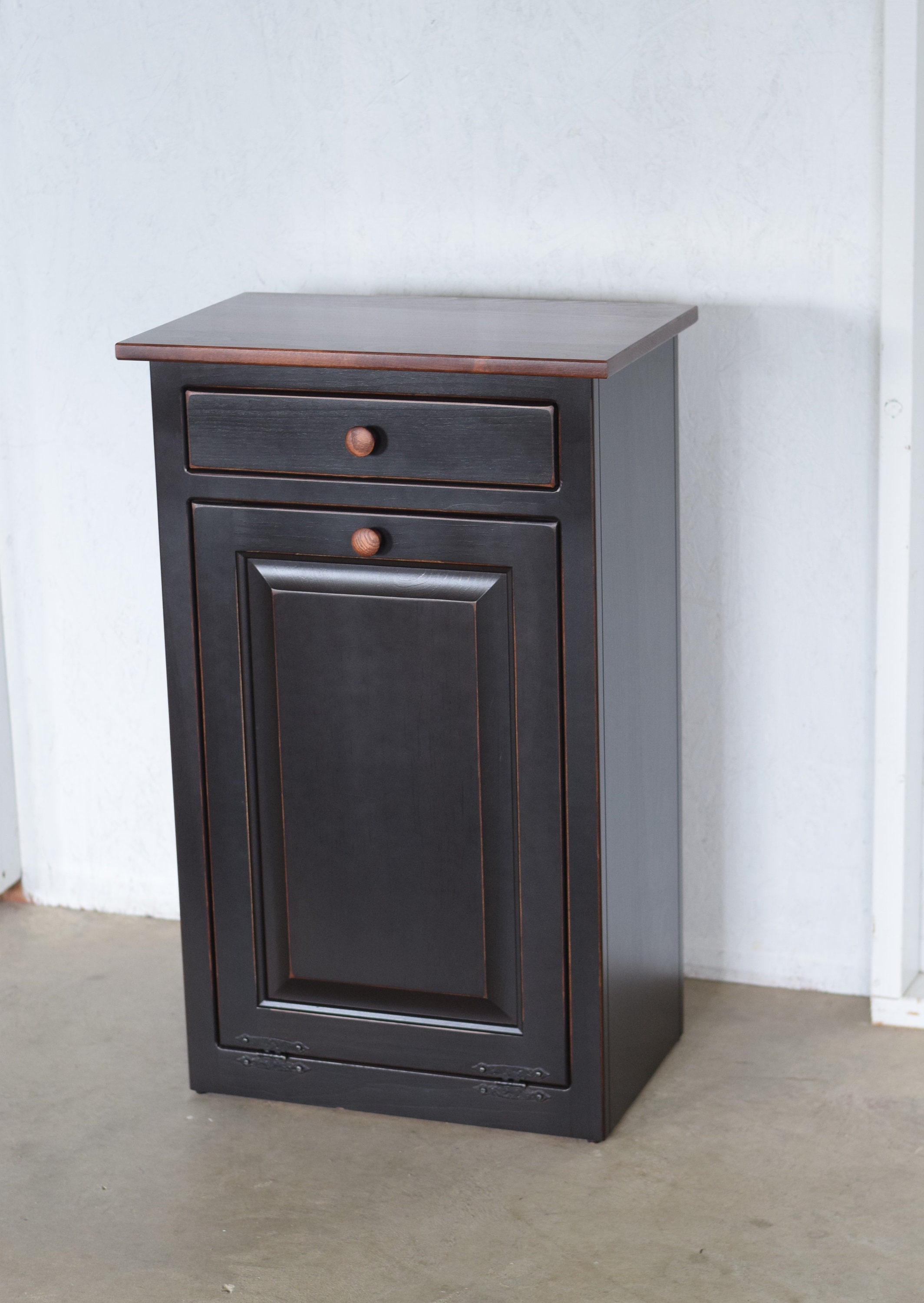 Amish Handmade Tilt-out Trash Can | Kitchen Trash Bin With Drawer - Etsy