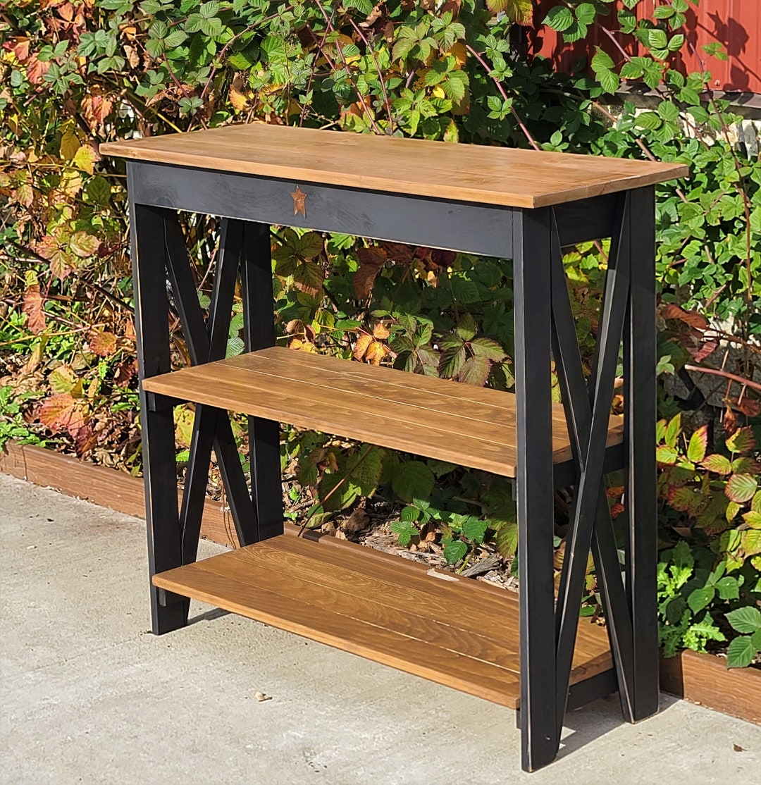 Primitive Entry Table Farmhouse Entry Table Large Table barn Door X ...