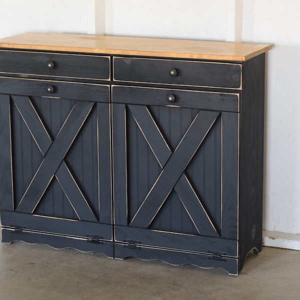 Amish Trash Can Cabinet - Etsy Amish Trash Can Cabinet - Etsy