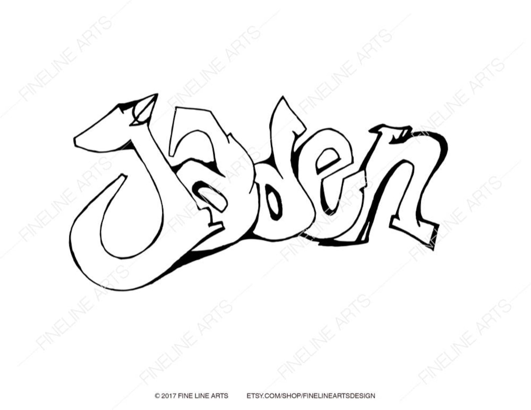 Jaden Coloring Book Pages Boys Mens Baby Names Personalized - Etsy