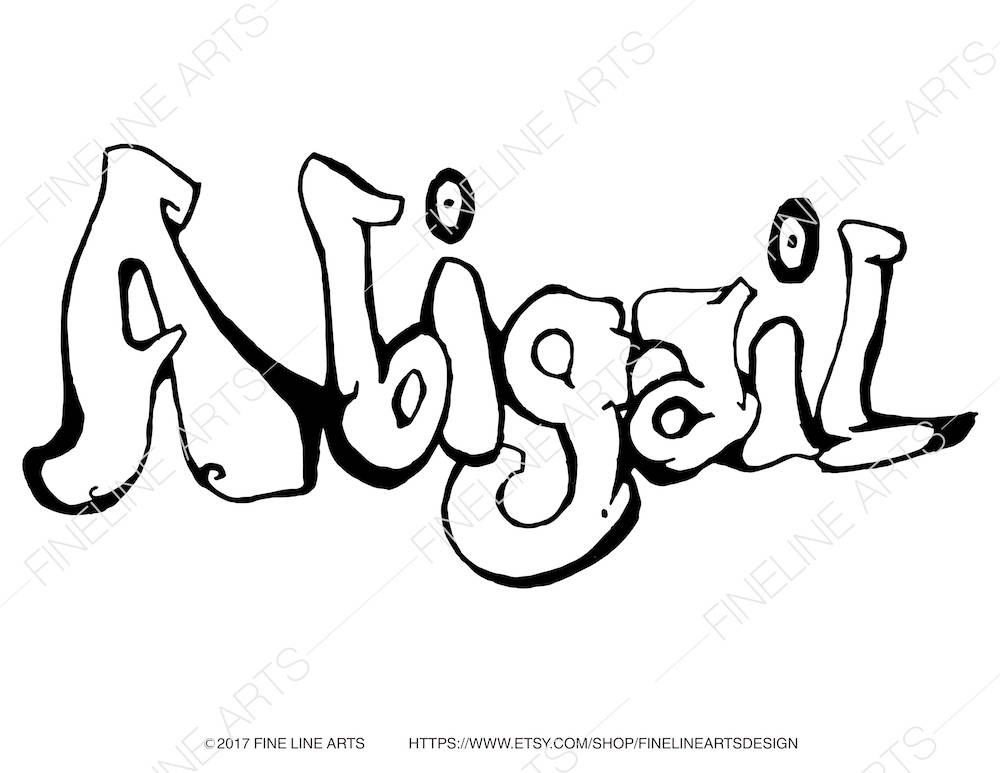 Abigail Name Coloring Sheet Coloring Pages