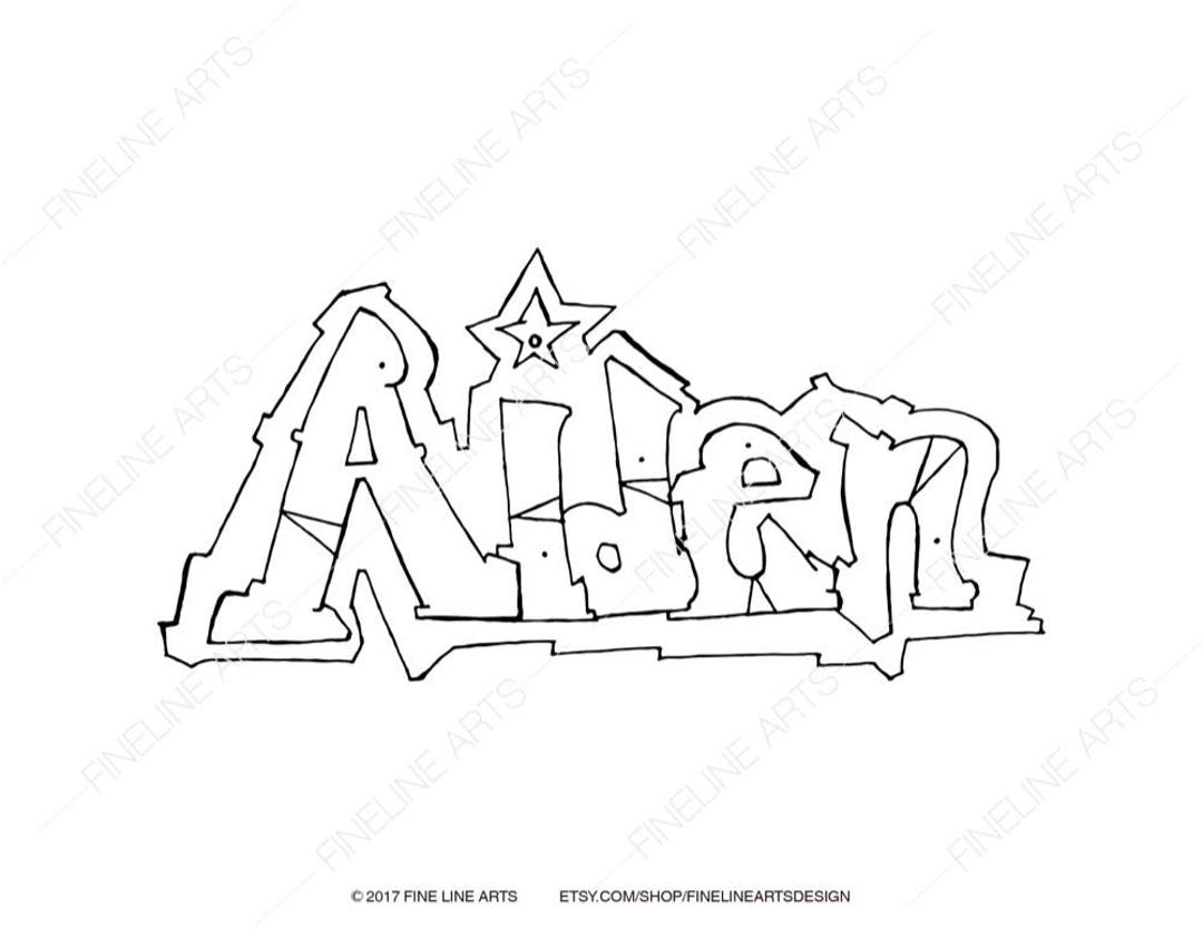 Aiden Coloring Book Pages Boys Mens Baby Names Personalized - Etsy