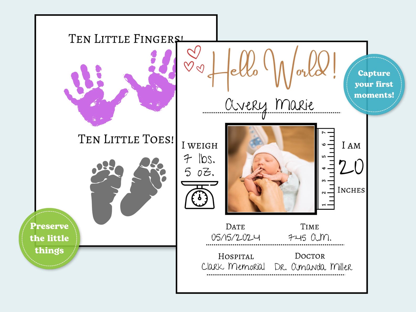 Baby Monthly Milestone Pages | Scrapbook Photo Memories | Digital ...